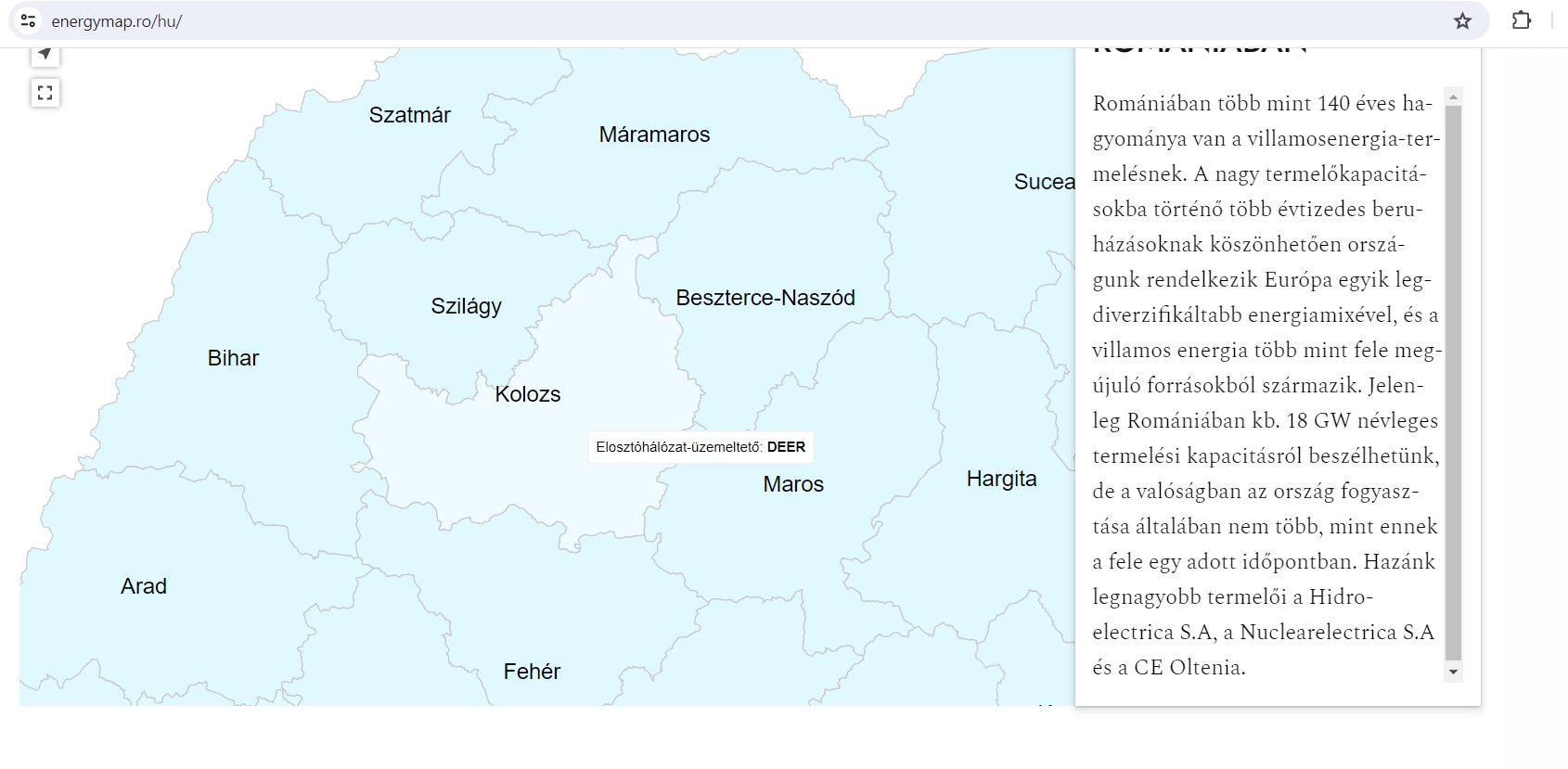 Térképen az ország energiahelyzete - Kolozsvári Rádió Románia